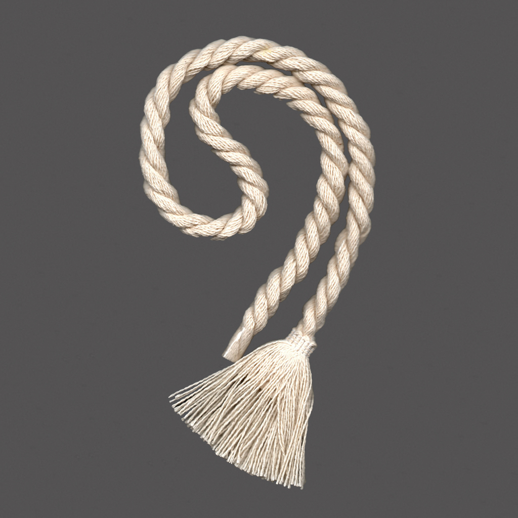 CORDÃO GROSSO 10mm COM PINGENTE CRU 57cm 1un - FB do Brasil